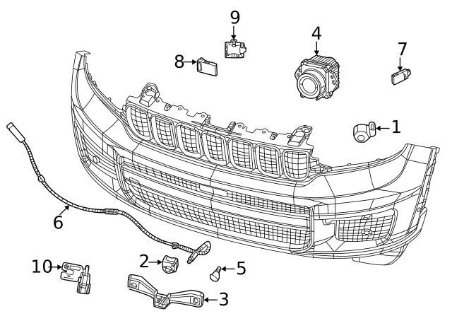 2021 Jeep Grand Cherokee L Grille 68408125aa | TascaParts.com
