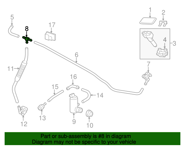Lexus OEM Washer Hose T-Connector Part# 90075-17010 | OEM Vehicle Parts