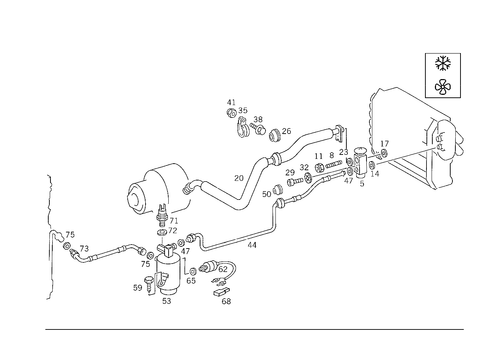Refrigerant Line Arrangement for 1990 Mercedes-Benz 300CE | Mercedes ...