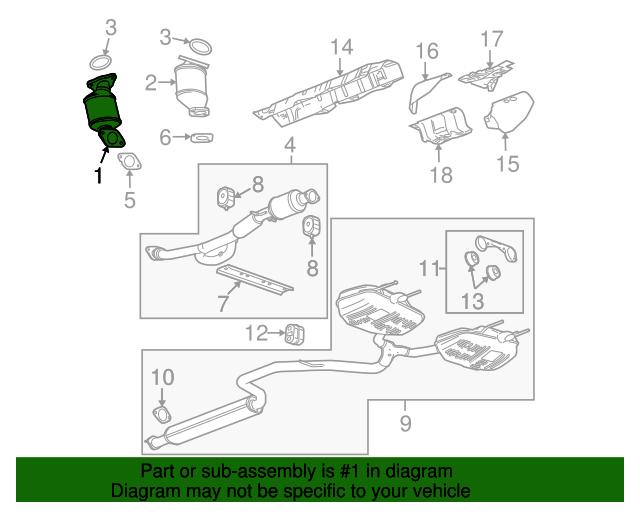 2010-2011 Buick LaCrosse Converter & Pipe 25798276 | TascaParts.com