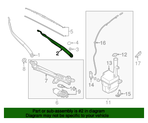 98311-F6000 - Wiper Arm 2017-2020 Kia Cadenza | Kia.Parts Store