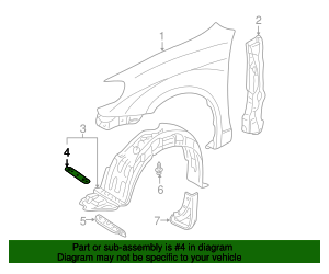2003-2008 Toyota Fender Liner Retainer 53879-13010 | Toyota Parts Center