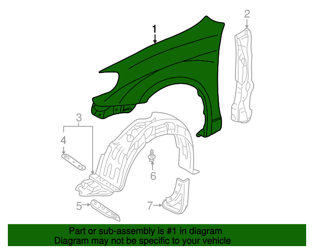 53802-02060 - Fender - 2003-2008 Toyota Corolla | OEM Genuine Toyota Parts
