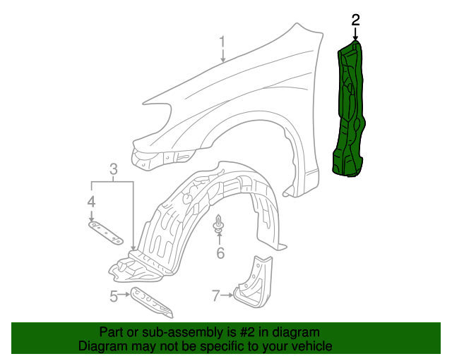 Toyota Fender Protector Part# 5382702030 | Toyota Of Colorado Springs Parts