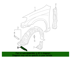 2003-2008 Toyota Fender Liner Pad 53851-02010 | OEM Parts Online