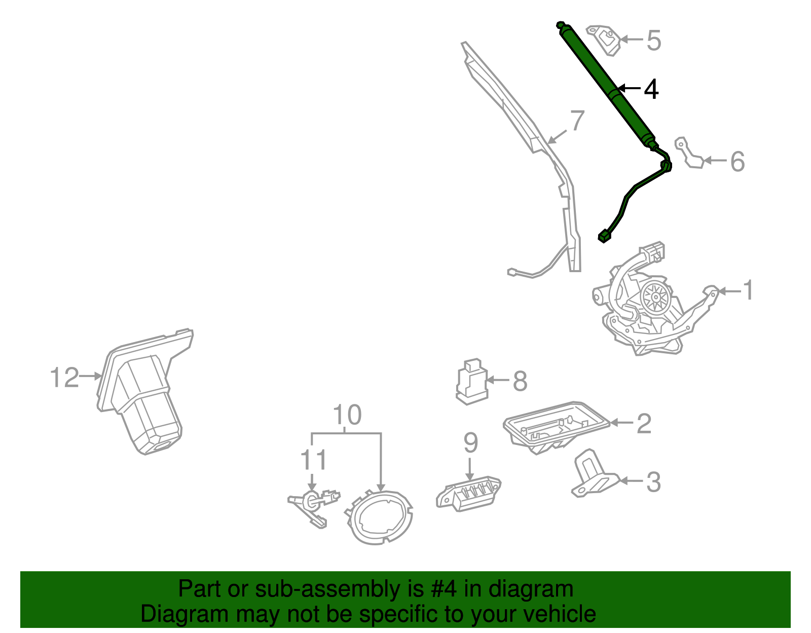 68910-0E061 - Lift Cylinder For 2016-2019 Lexus | Lexus OE Parts