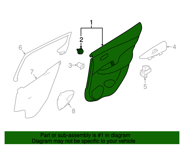 82901-5SA0A - Door Interior Trim Panel 2018-2021 Nissan LEAF ...