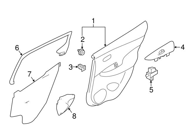 82901-5SA0A - Door Interior Trim Panel 2018-2021 Nissan LEAF ...
