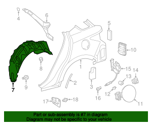 2011-2017 Lexus CT200h Wheelhouse Liner 65638-76011 | OEM Parts Online