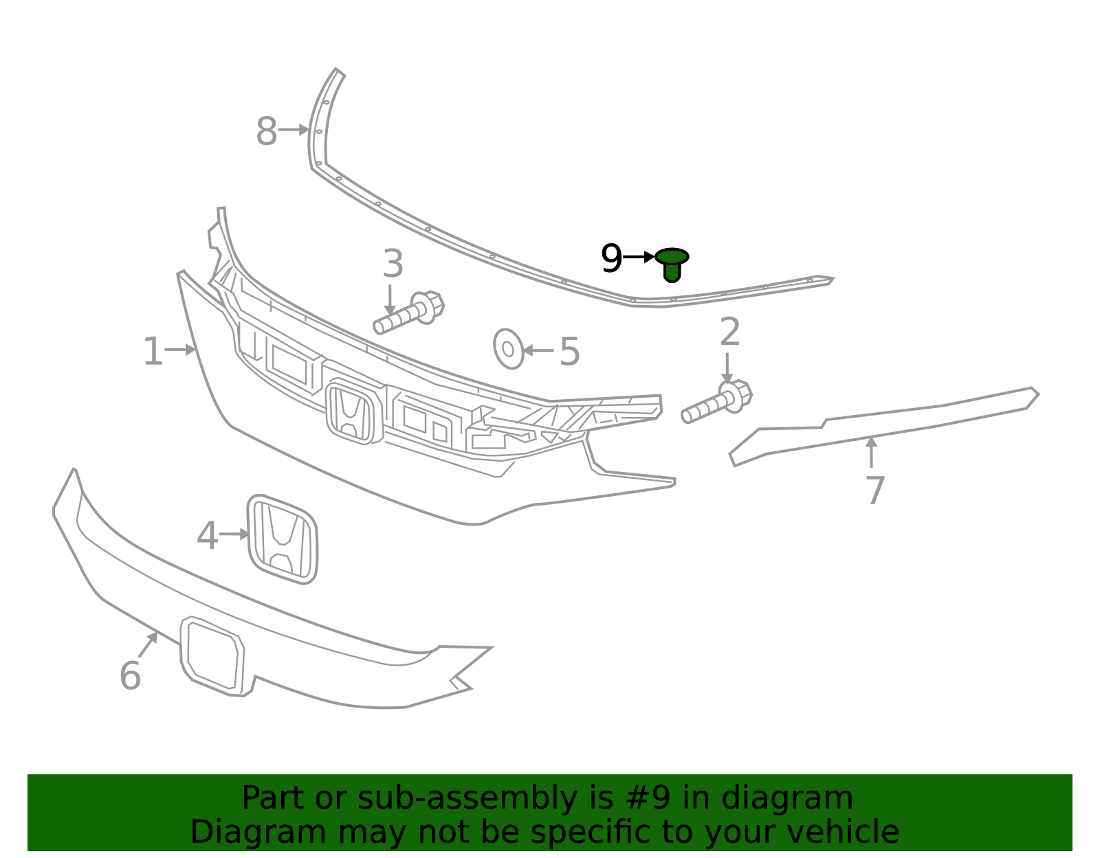 91504-TBA-A01 - Clip Hood Seal - 2016-2020 Honda Civic | Genuine Honda ...