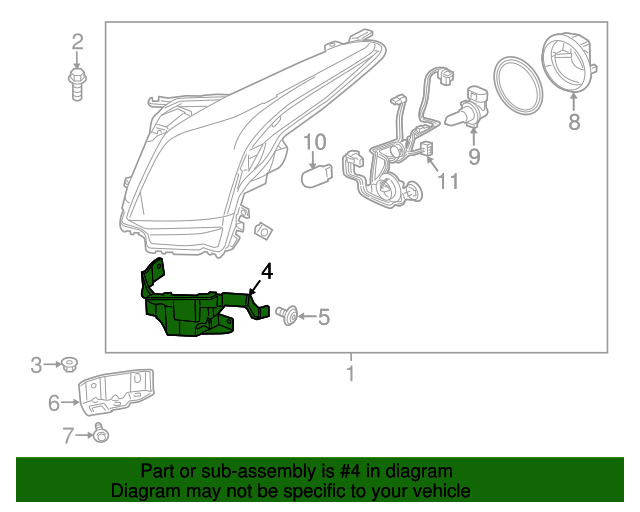 Passenger Side Headlamp Bracket 23120434 | GM Parts Store