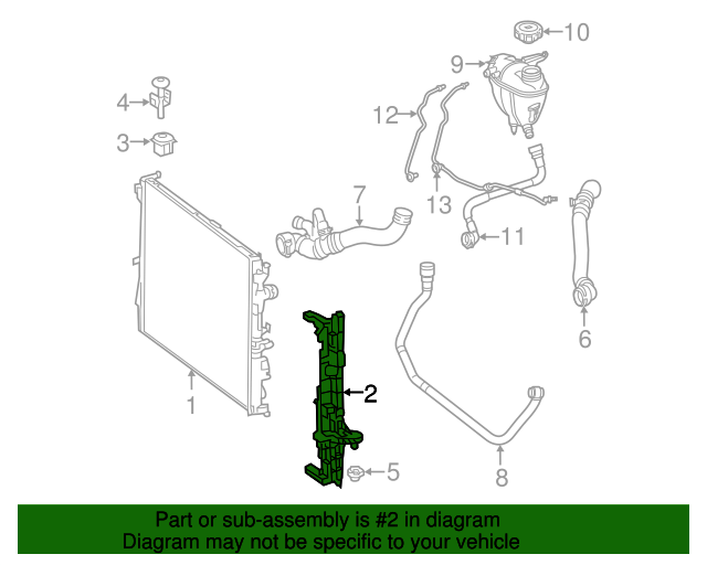 099-504-20-18-64 - Radiator Side Support 2015-2017 Mercedes-Benz S 550e ...