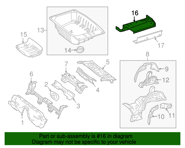 205-610-68-01 - Floor Side Rail 2017-2023 Mercedes-Benz ...