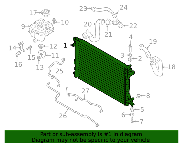 8W0-121-251-AB - Radiator 2017-2023 Audi | Audi OEM Parts