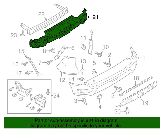 2018-2021 Ford EcoSport Inner Reinforced GN1Z-17C810-F | Ford Parts Catalog