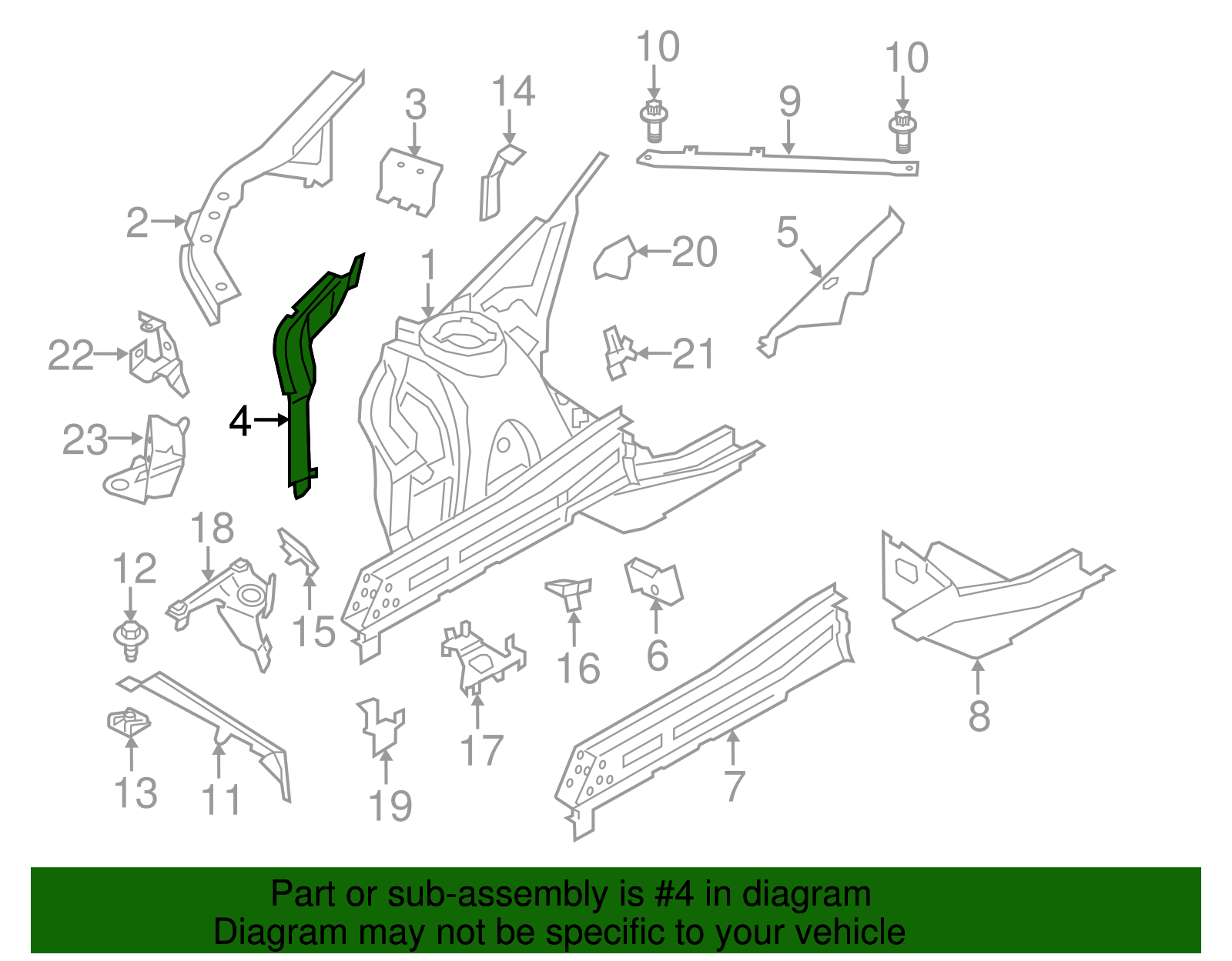 2011-2018 BMW Upper Inner Rail 41-10-7-267-026 | BMW Parts Online Hub