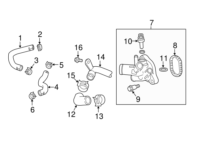 2016-2022 Chevrolet Spark Thermal Bypass Pipe with Gasket, Hoses ...