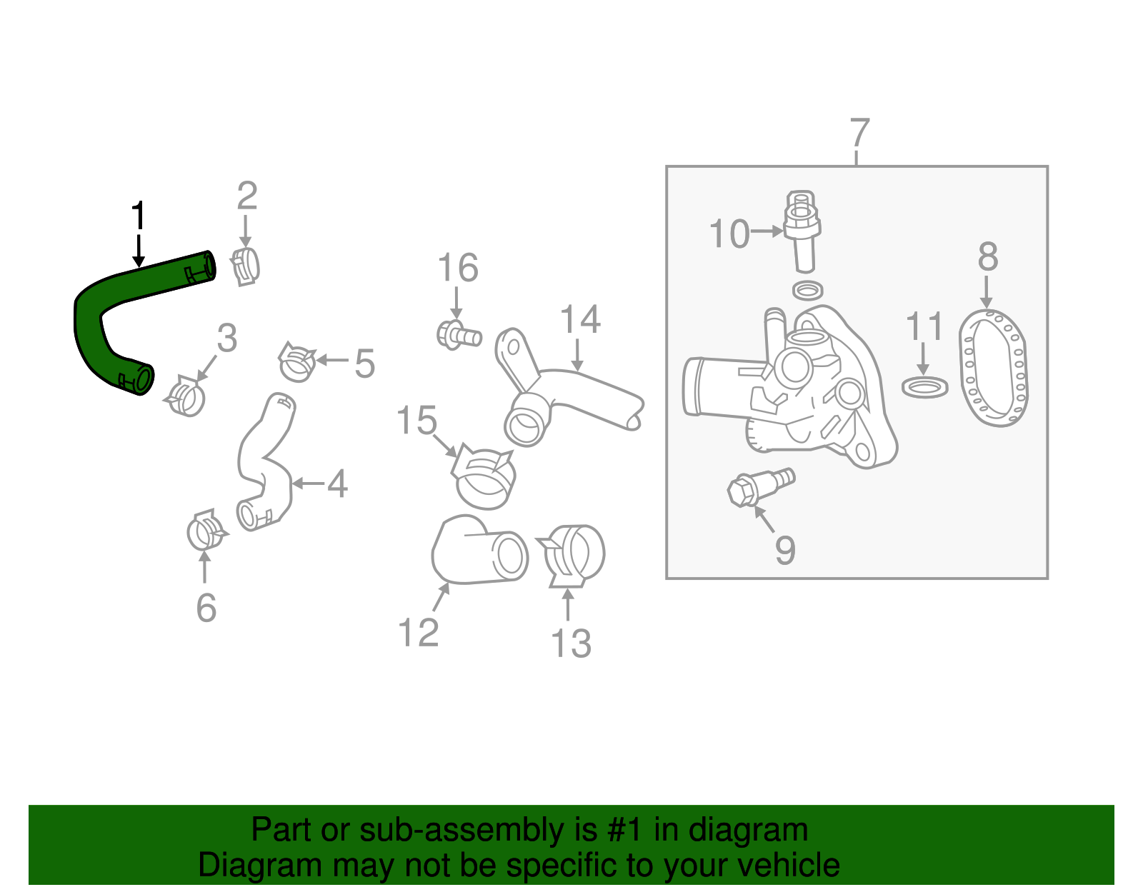 2016-2022 Chevrolet Spark Radiator Outlet Hose 42456626 GM ...