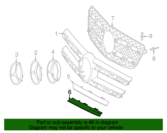 166-888-08-85 - Lower Molding 2013-2016 Mercedes-Benz | Mercedes-Benz ...