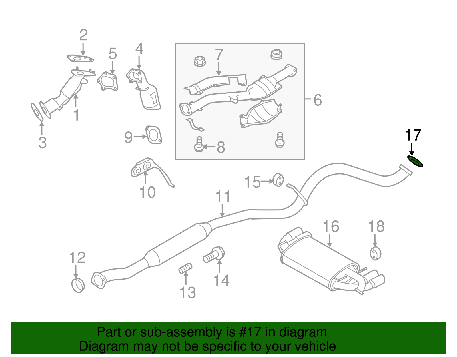 2002-2020 Subaru Exhaust Pipe Connector Gasket 44022AA131 | Subaru ...