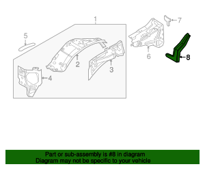 2017-2024 Nissan Armada Fender Insulator 638A0-1LA0A | Melloy Nissan Parts