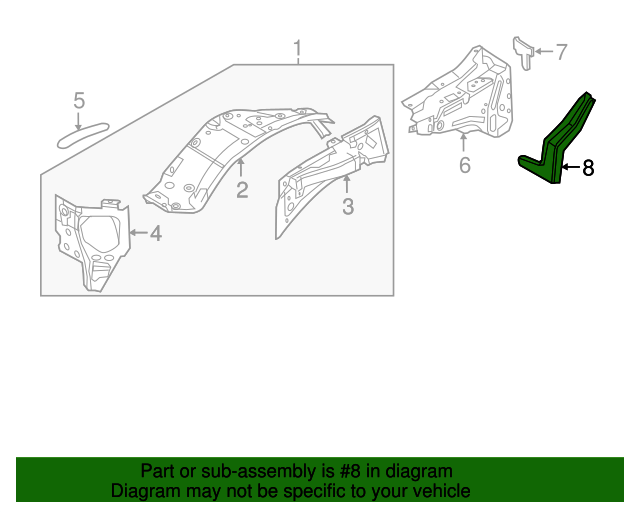 638A0-1LA0A - Fender Insulator 2017-2024 Nissan Armada | Nissan Parts ...