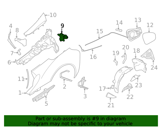 OEM BMW Quarter Panel Holder For 2014-2020 BMW i8 - Part# 51-43-7-376 ...