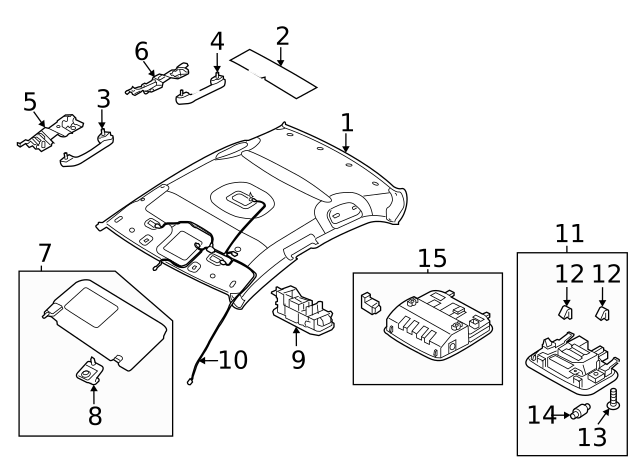 2021-2023 Hyundai Elantra Roof Panel Insulator 85410-AA090-YFR | OEM Parts Online