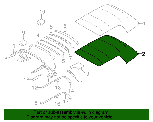2009-2015 Mini Cooper Folding Top 54-34-2-758-078 | Mini Parts Direct