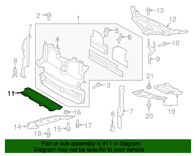 Ford FA1Z-8327-A - Lower Deflector - 2016-2018 Lincoln MKX | OEM Ford Part
