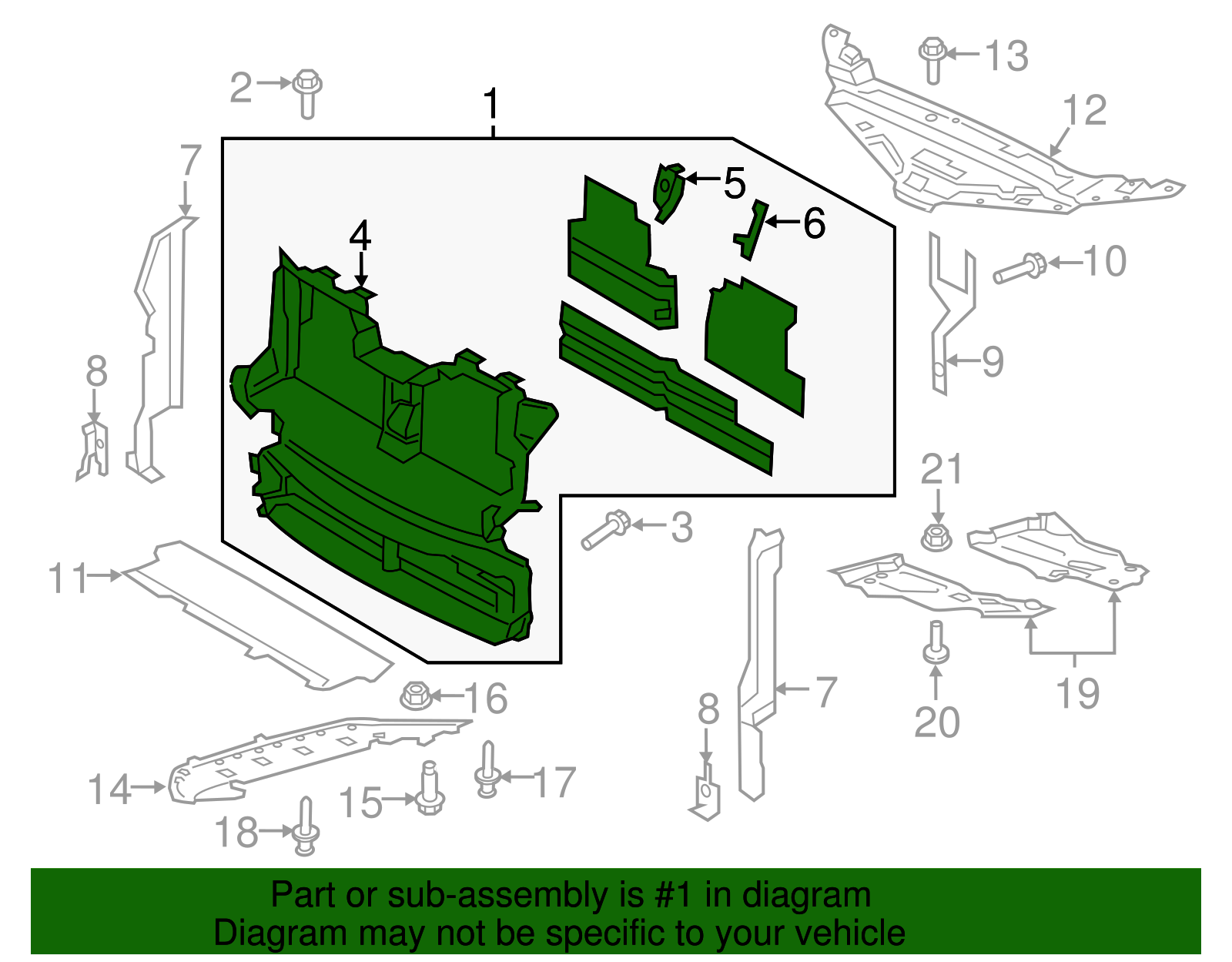OEM Ford Radiator Shutter Assembly For 2016-2018 Lincoln MKX - Part No ...
