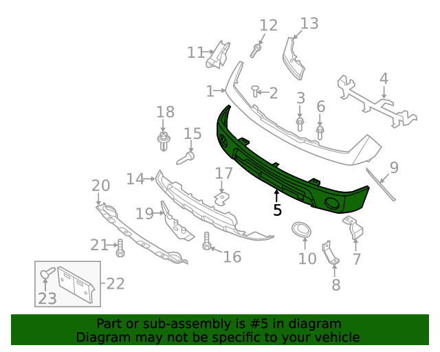 62014-ZL00B - Lower Bumper 2009-2019 Nissan Frontier | Nissan Parts ...