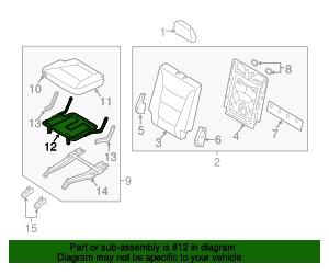 2011-2013 Kia Sorento Cushion Frame 89110-1U510 | QuirkParts
