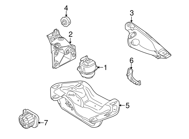 22116777262 - 2007-2010 BMW X5 Engine Support (22-11-6-777-262) | BMW ...