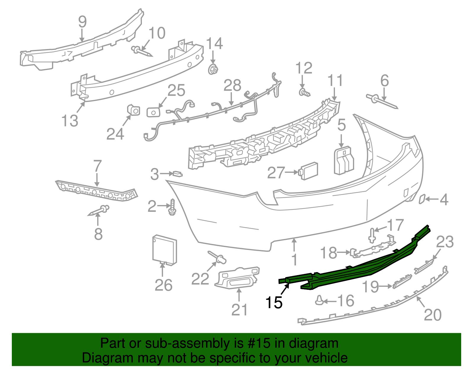 2013-2017 Cadillac XTS Primed Rear Bumper Fascia Extension 23473101 GM ...