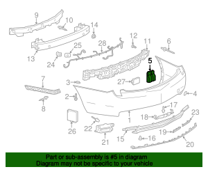 2013-2019 Cadillac XTS Rear Bumper Lower Fascia Bracket 84494384 GM ...