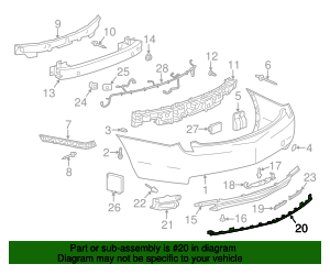 2013-2017 Cadillac XTS Rear Bumper Fascia Molding 20901439 GM ...