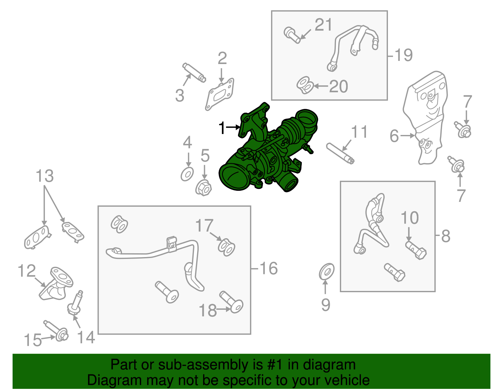 2012-2015 Ford Turbocharger CB5Z-6K682-H | TascaParts.com