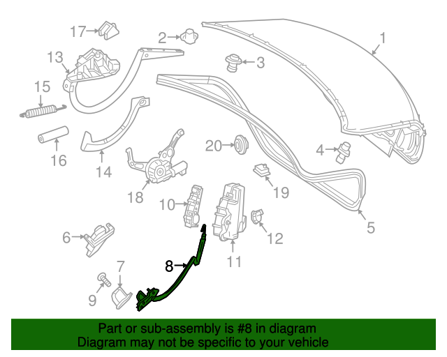 2018-2023 Mercedes-Benz Deck Lid Striker 099-760-89-01 ...