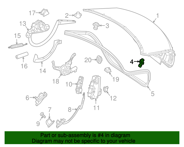 238-750-37-00 - Trunk Lid Lower Insulator 2018-2023 Mercedes-Benz ...