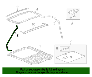 2008-2015 GM Passenger Side Sunroof Housing Front Drain Hose 20941139 ...