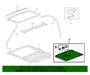 2008-2015 GM Sunroof Sunshade 19179511 | TascaParts.com