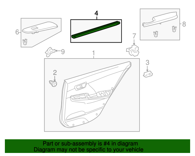 2012-2014 Toyota Camry Belt Weather-Strip 68173-06082 | Toyota Parts Center