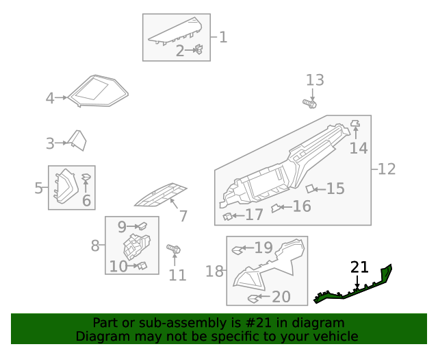 4KL-857-297-1KF - Instrument Panel Trim Panel 2019-2024 Audi ...