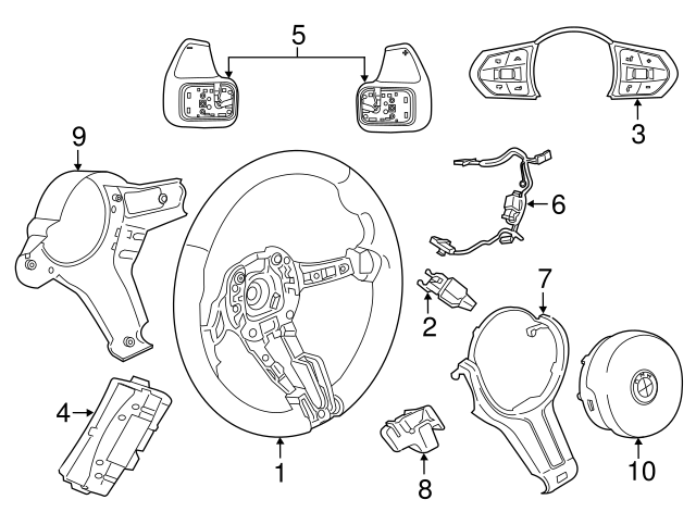 32-30-7-846-035 - Steering Wheel - 2012-2019 BMW | BMW Parts Exchange