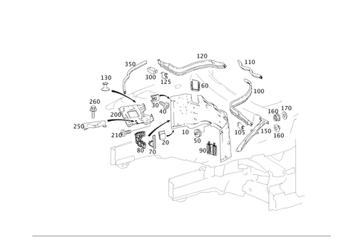 Engine Compartment Partition Wall, Wheel Well Detachable Parts for 2013 ...