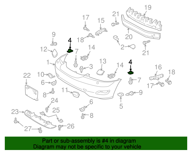 52535-0E010 - Bumper Cover Retainer - 2004-2009 Lexus | MyLexusParts