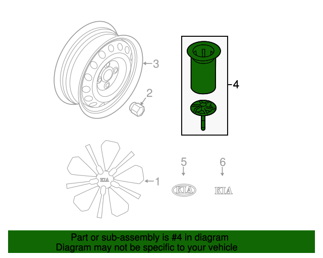 2011-2013 Kia Sportage Spare Retainer 62850 2S000 | TascaParts.com