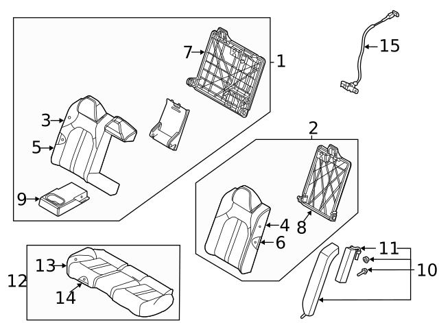 2020-2021 Hyundai Sonata Seat Back Frame 89410-L0010 | OEM Parts Online