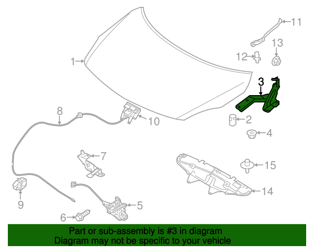 65400-3AN0A - Hood Hinge 2012-2019 Nissan Versa | AutoNationParts.com